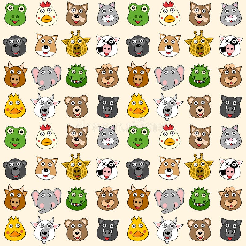 Animals Seamless Pattern [1] Stock Vector - Illustration of design ...