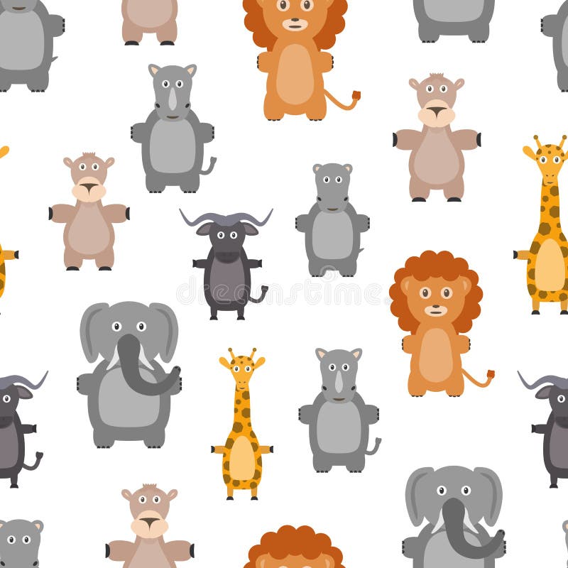 Animals seamless pattern stock illustration. Illustration of decor ...