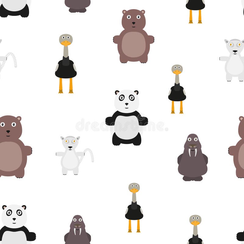 Animals seamless pattern stock illustration. Illustration of decor ...