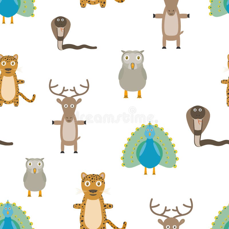 Animals seamless pattern stock illustration. Illustration of decor ...