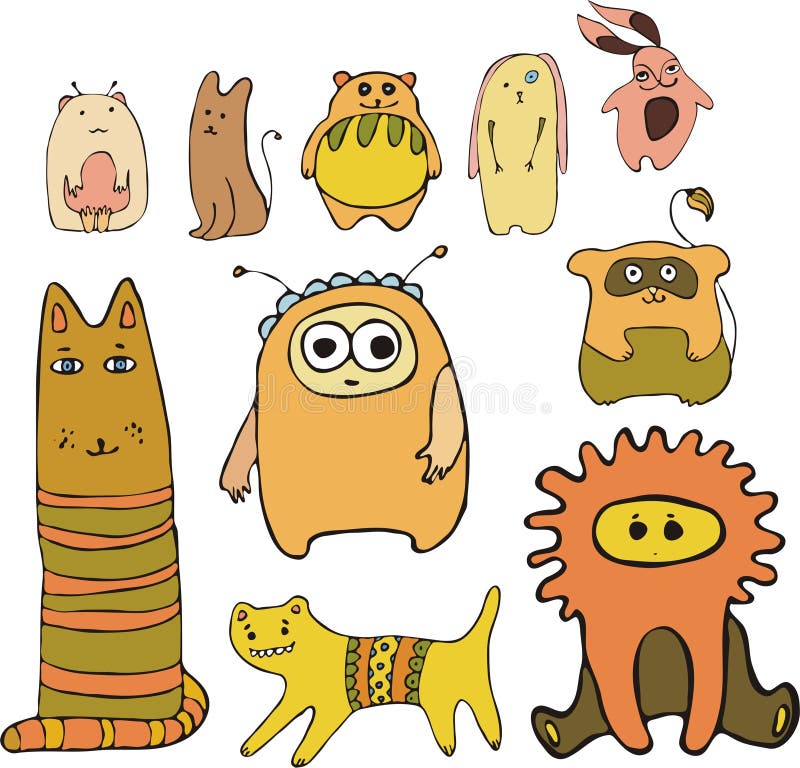 Animals set stock vector. Illustration of exotic, graphic - 8772514