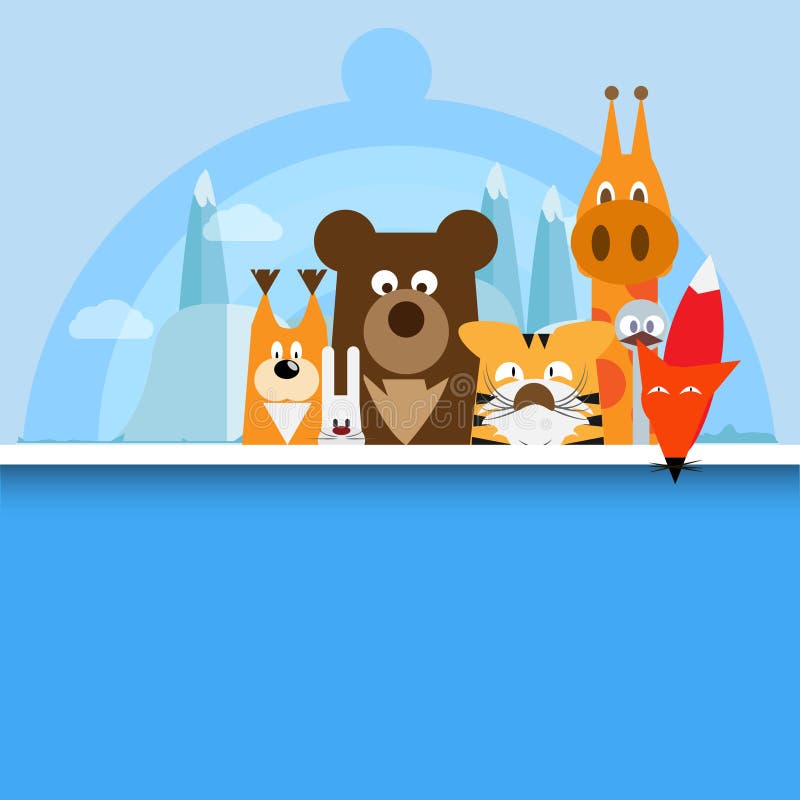 Animals Set Environment Care Creative Poster Stock Vector ...