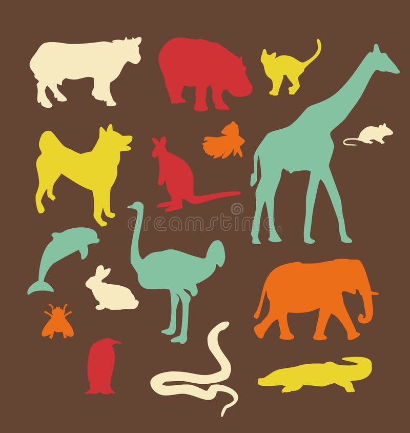 Animals set stock vector. Illustration of insects, horse - 14138263