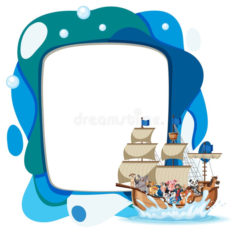 A ship with a blue frame stock vector. Illustration of nautical - 321003504