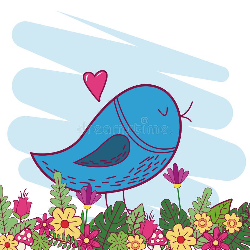 Animals on spring cartoon stock vector. Illustration of nature - 108527543