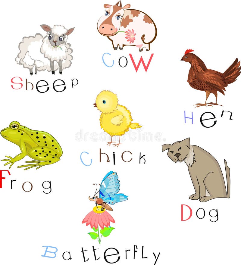 Animals with titles stock vector. Illustration of animals - 48262082