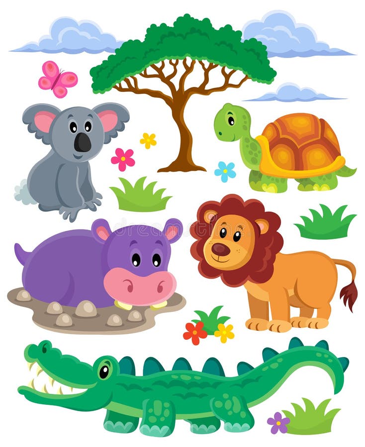 Animals topic collection 1 stock vector. Illustration of reptile - 53134835