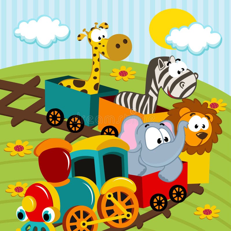 Cartoon Trains Backgrounds for Kids Stock Vector - Illustration of ...