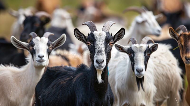 The Animals Were Herded Together so that the Goats Stock Illustration ...