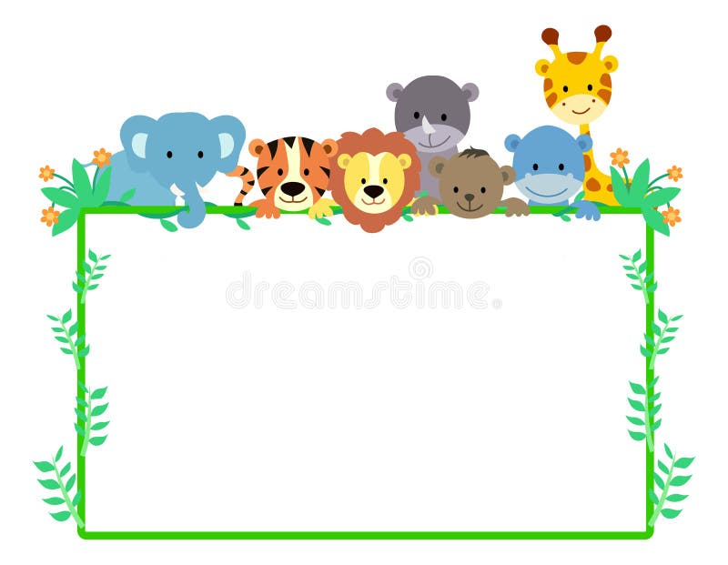 Animals with White Banner Sign Stock Illustration Stock Vector ...