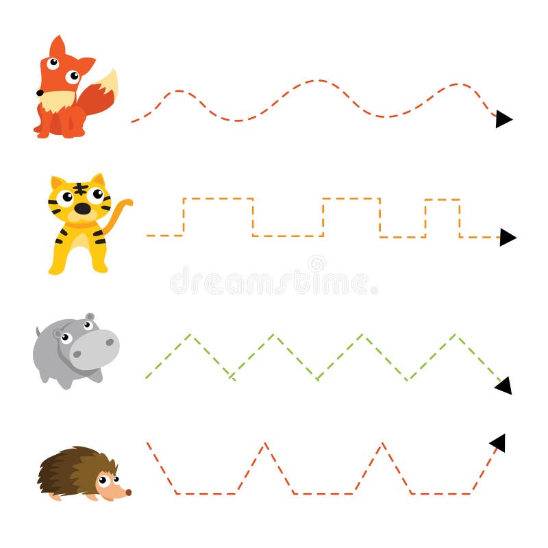 Animals Worksheet Vector Design Stock Vector - Illustration of animal ...