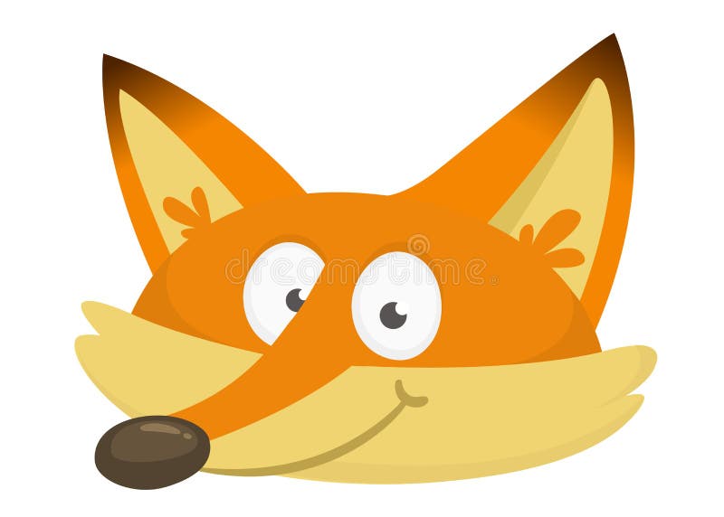 Cartoon Red Fox. Vector Illustration of Red Smiling Fox Icon. Stock ...