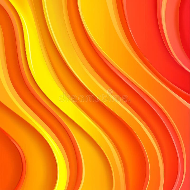 An Animated Abstract Artwork with Waves in Hues of Orange, Yellow, and ...
