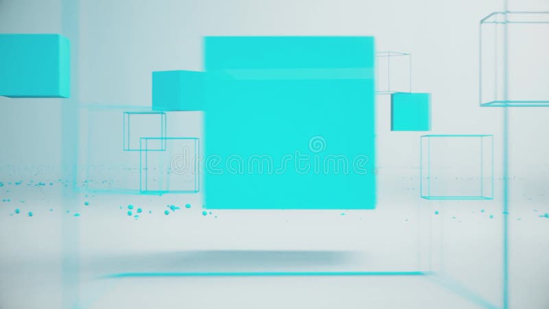 Animated Abstract Fly through 3d Rendered Boxes with a White Background ...