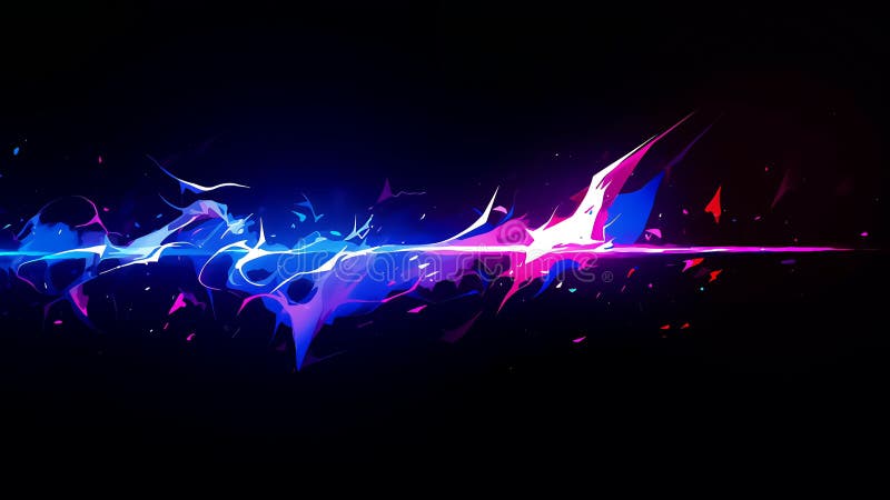 Animated Abstract Illustration of a Blue and Purple Electric Strike ...