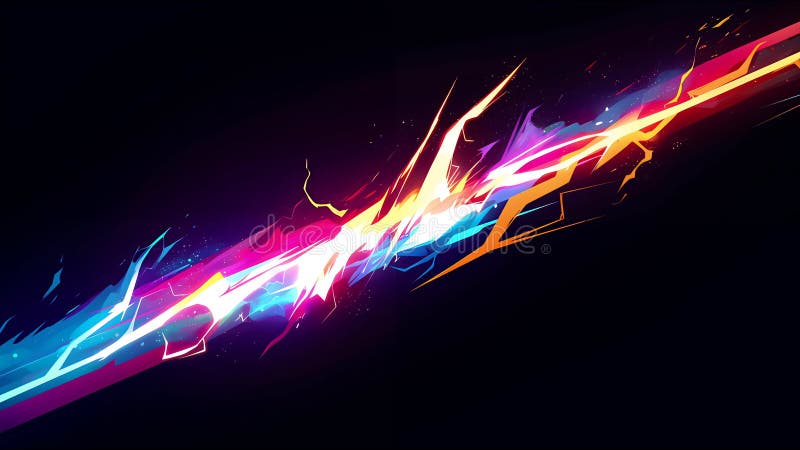 Animated Abstract Illustration of a Colorful Electric Strike Pattern ...