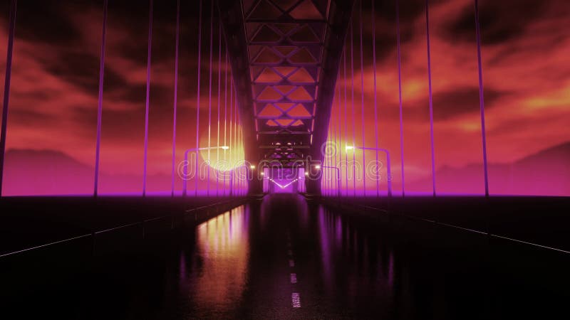 Animated Abstract Illustration Digital Imaginary Bridge Background ...