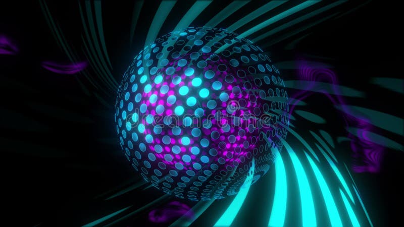 Animated Abstract Illustration Disco Ball Dancing Loop Background Stock ...