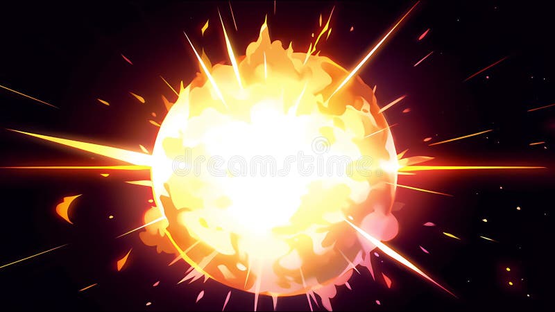 Animated Abstract Illustration of a Glowing Fiery Explosion Pattern ...