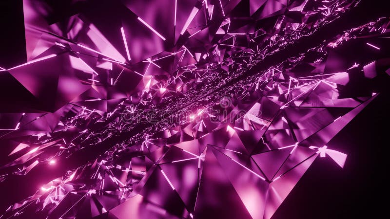 Animated Abstract Illustration Loop of Futuristic Purple Neon ...