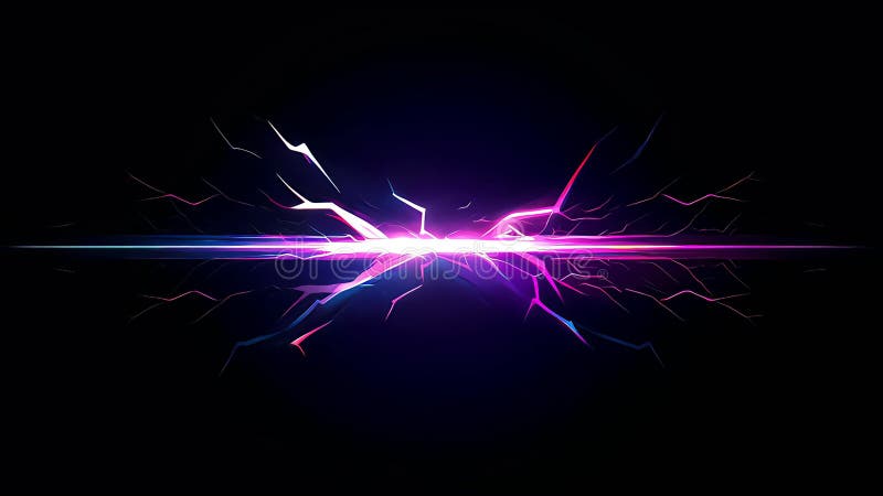 Animated Abstract Illustration of a Purple and Blue Electric Strike ...