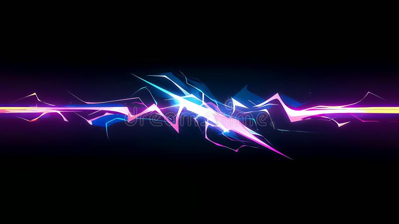 Animated Abstract Illustration of a Purple and Blue Electric Strike ...