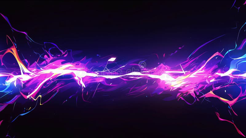 Animated Abstract Illustration of a Purple and Blue Electric Strike ...