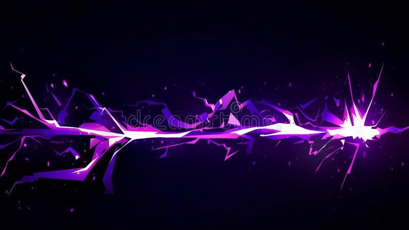 Animated Abstract Illustration of a Purple Electric Strike Pattern ...