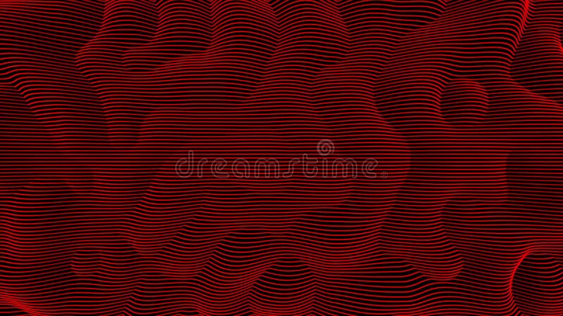 Abstract Red Color Horizontal Lines with Abstract Pattern on Black ...