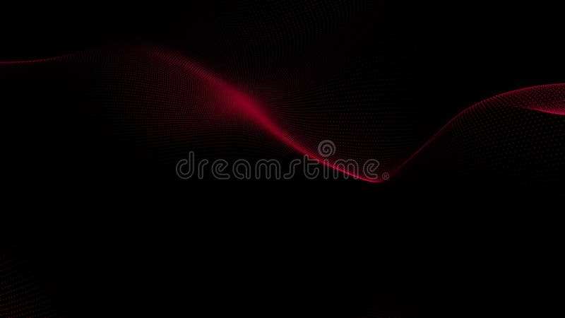 Abstract Red Glowing Line Particles Wave Dark Background . Abstract ...