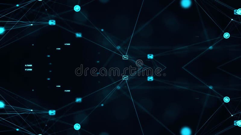 Animated Abstract Technology Background. Futuristic Cyberspace. Data ...