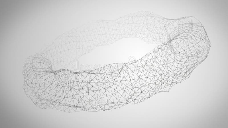 Animated Abstract Wireframe Low-poly 3D Torus, Seamless Loop Stock ...