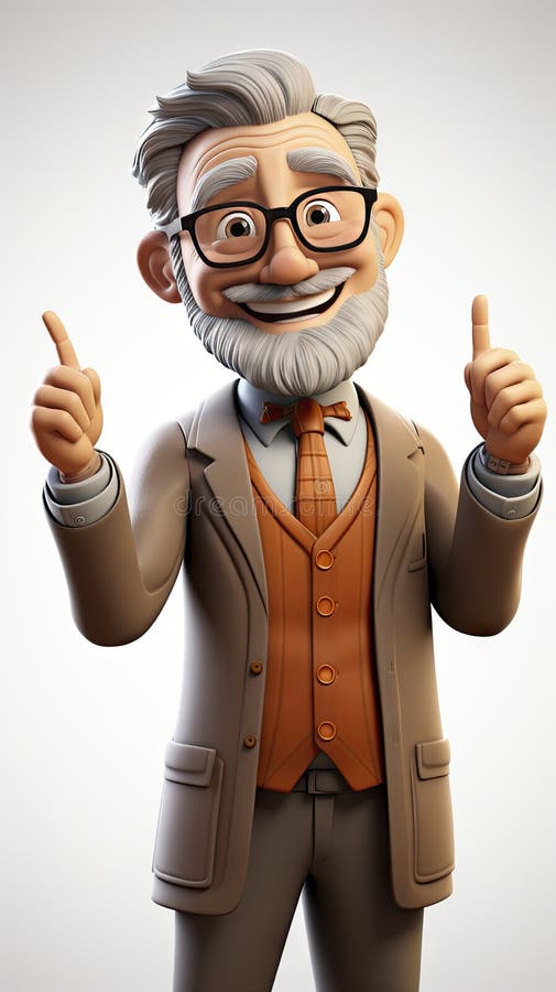 Animated Academic: Cheerful Cartoon Scholar. Stock Illustration ...