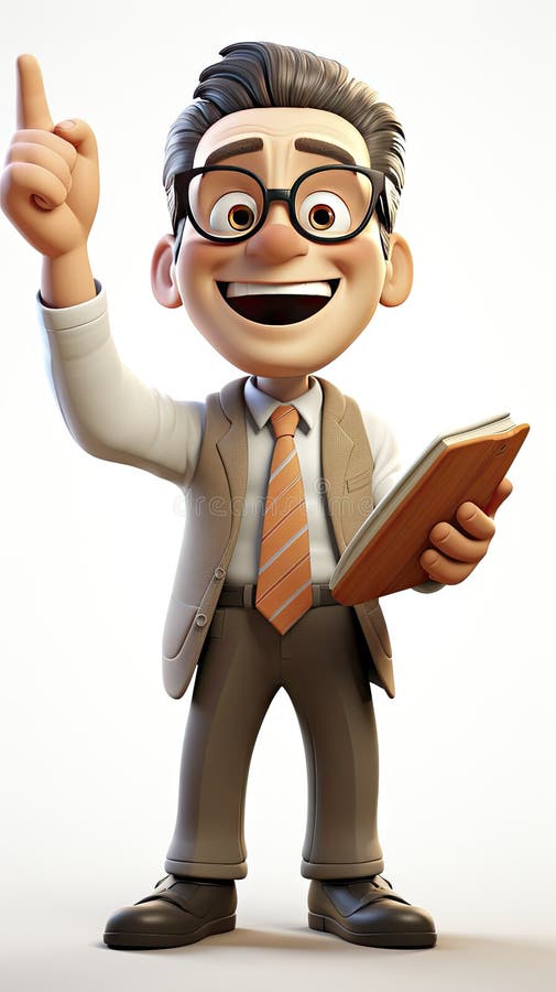 Animated Academic: Cheerful Cartoon Scholar. Stock Illustration ...