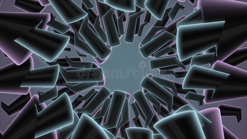 Aero Blue Color 3d Shapes Wiggling on Circular Path Background Stock ...