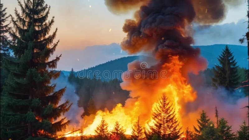 Animated AI Generated Art of a Burning Forest Stock Footage - Video of ...