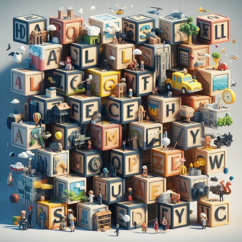 Animated Alphabet Blocks Alphabet Blocksthat Stack and Unstack Stock ...