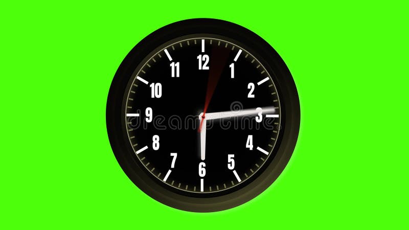 Animated Analog Clock, Time Lapse, on Green Screen Stock Video - Video ...