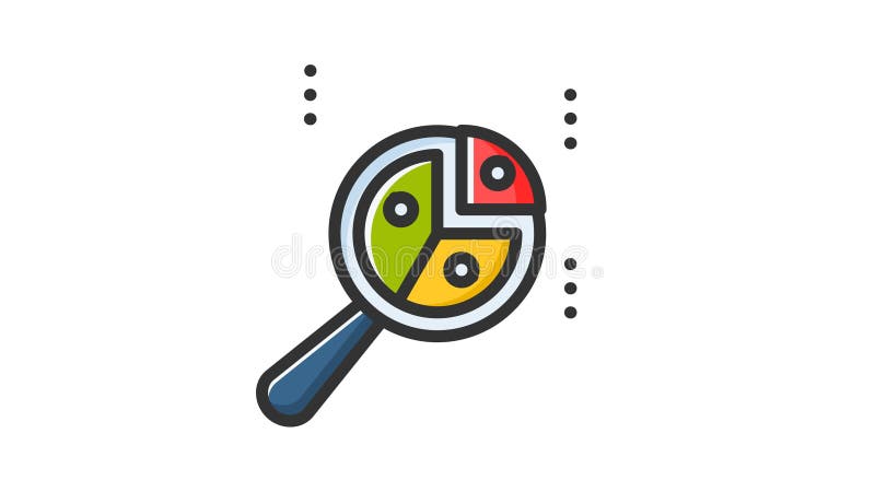 Animated Analytics with Magnifying Glass on Financial Data Visuals Pie ...