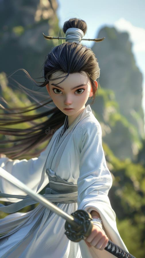 Animated an Ancient Chinese Tactician with Sword Against the Backdrop ...