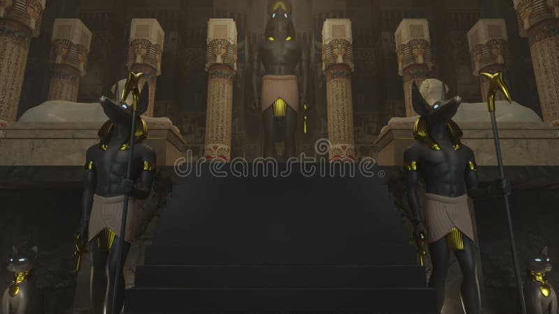 Animated Ancient Egyptian Temple Including Statues Stock Video - Video ...