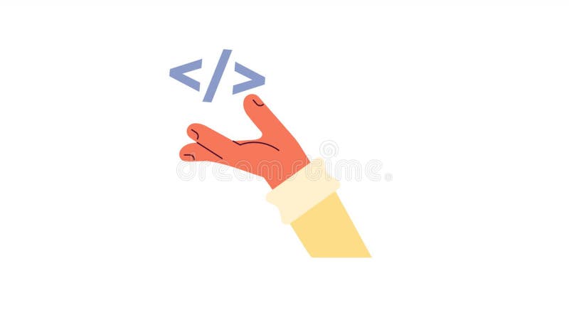 Animated Angle Brackets on Hand Stock Footage - Video of coding, motion ...