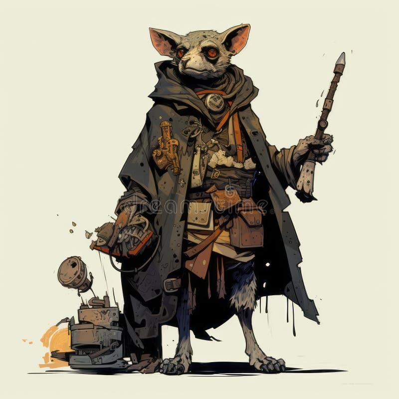 Post-apocalyptic Fox Character in Trenchcoat: Hyper-detailed ...