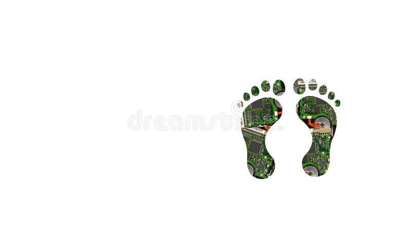 Animated Artificial Intelligence Concept with Human Feet Shape and ...