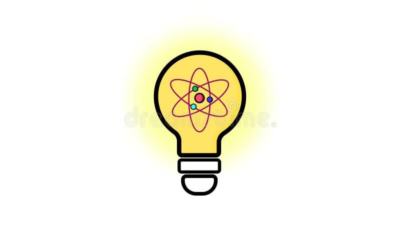 Animated Atomic Idea Light Bulb Stock Footage - Video of bright ...
