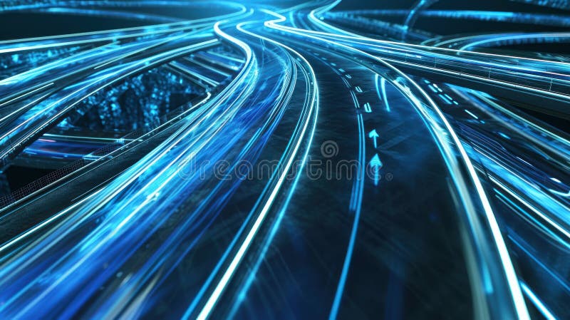 An Animated Background of a Blue Highway in Motion Stock Photo - Image ...