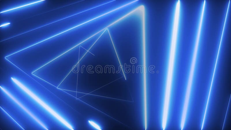 Animated Background of Blue Neon Light Triangles Stock Footage - Video ...