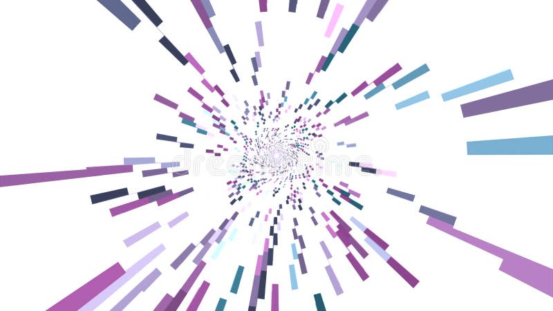 Animated Background of Colorful Segments Creating Effect of Long Tunnel. Design. Blinking Bright ...