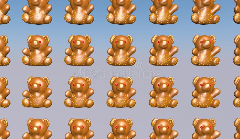 Animated Background of Festive Chocolate Bears. 3D Rendering Stock ...