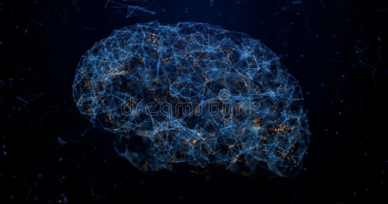 Animated Background of Human Intelligence with Human Brain on White ...